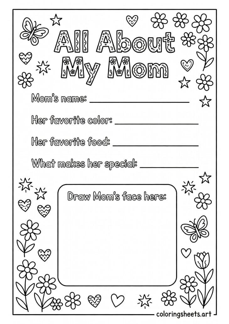 Mother's Day Coloring Pages: (2026) Printables PDF