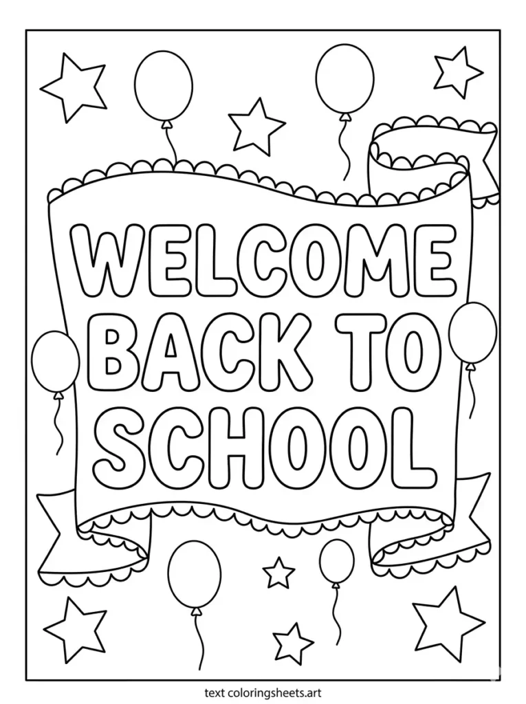 Welcome Back to School Coloring Pages